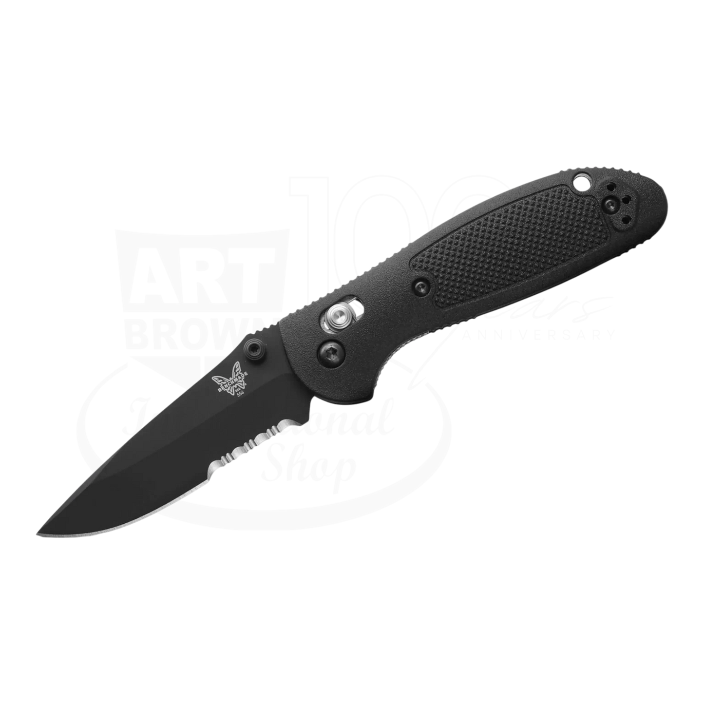 Benchmade Mini Griptilian® Black Grivory® Drop-point – Art Brown