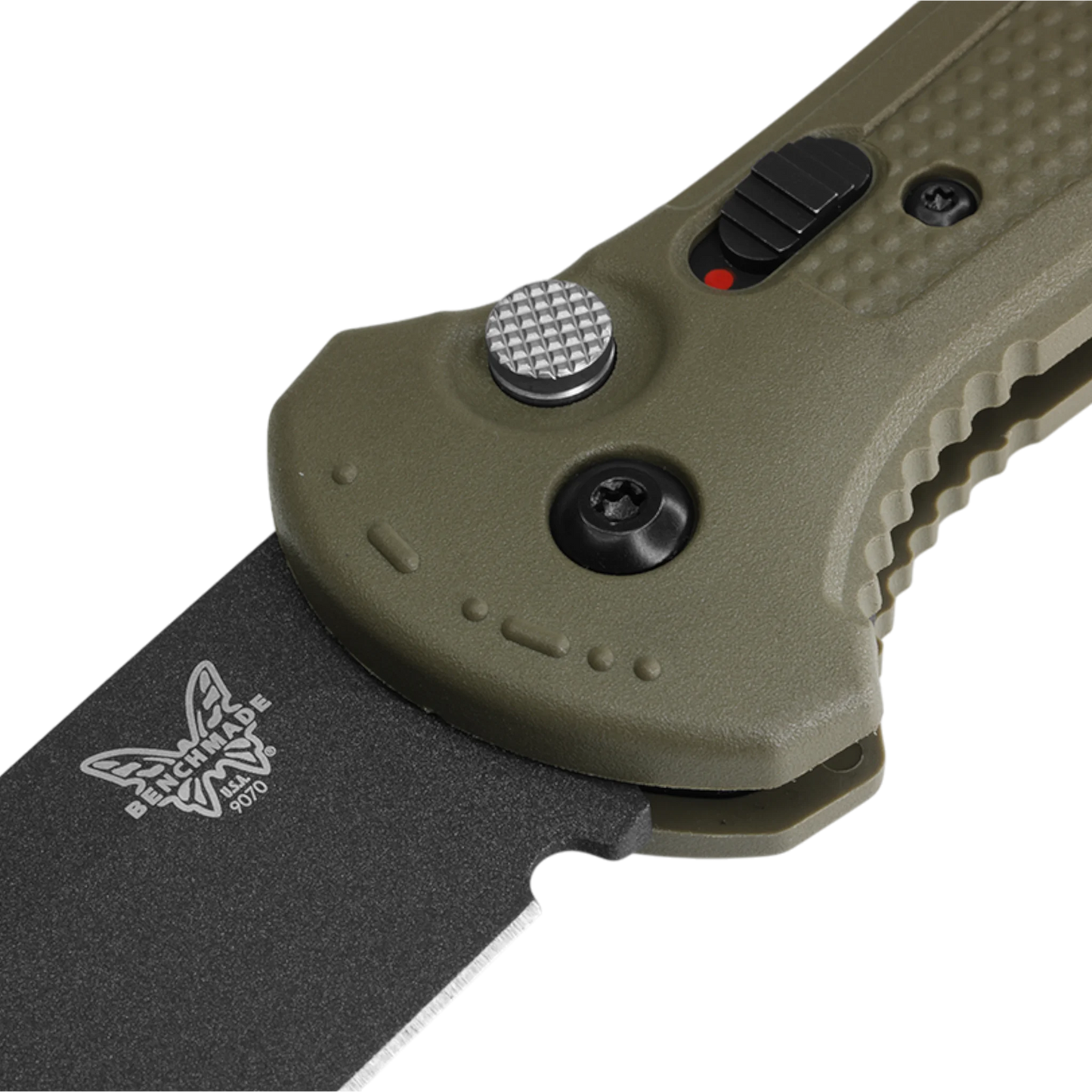 Benchmade Claymore Ranger Green Grivory® Drop Point Auto – Art Brown