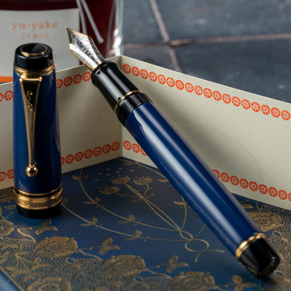Pilot Custom Urushi Prussian Blue Medium Point Fountain Pen, 20869